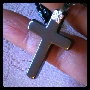Jewelry | Vintage Hematite Cross Bugle Bead Necklace | Poshmark